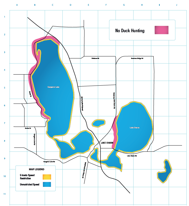 Lake Charm and Kangaroo Lake duck hunting map - Goulburn Murray Water